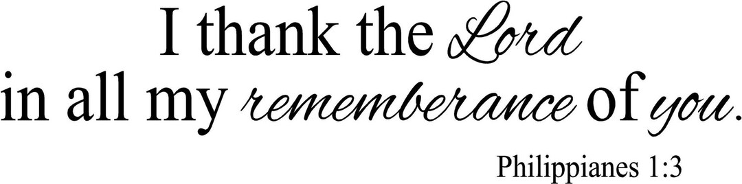 I Thank the Lord Vinyl Wall Decal Decor Wall Lettering Words Quotes ...