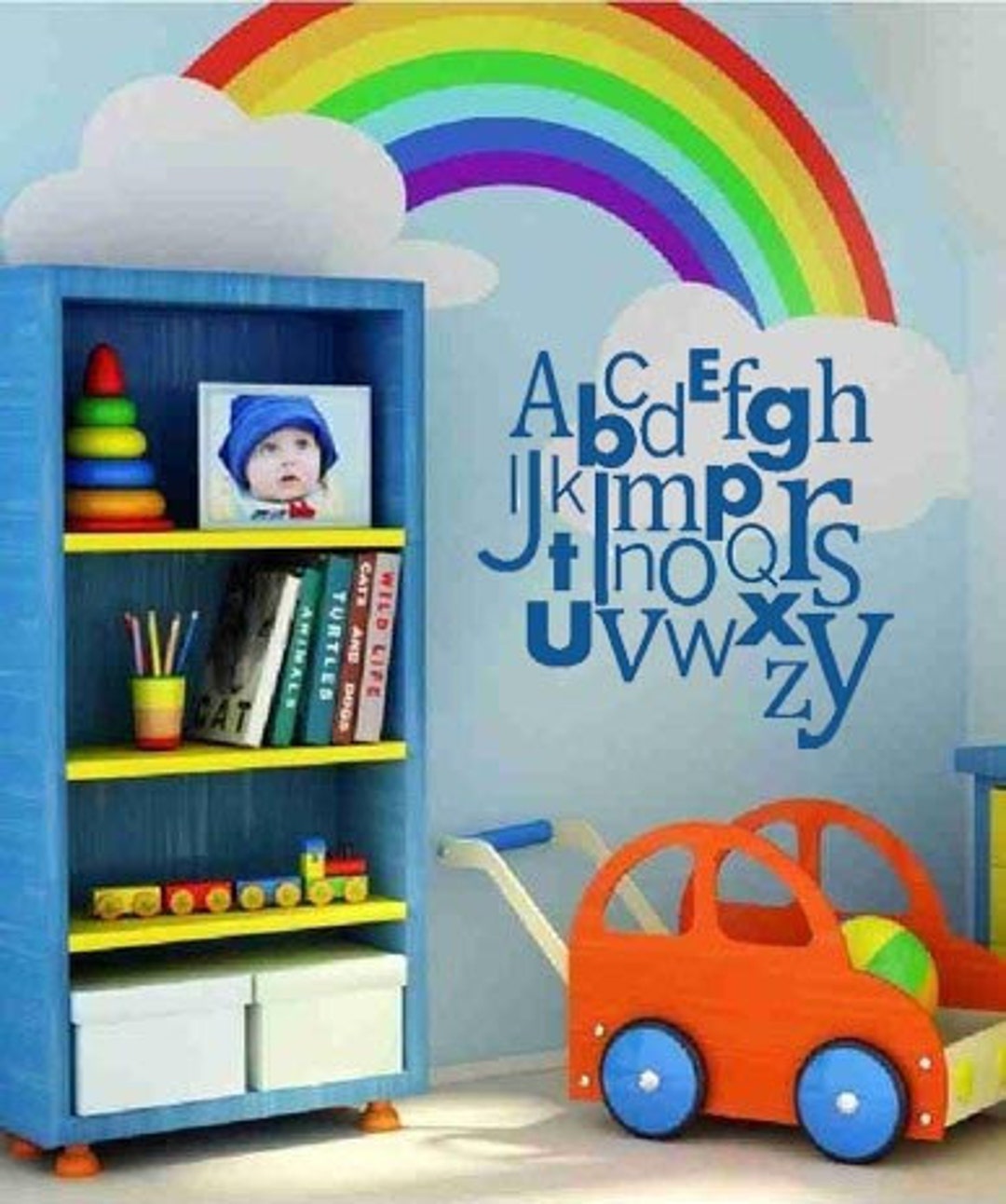 Alphabet ABC Collage 23x22 Nursery Baby Vinyl Wall Lettering - Etsy