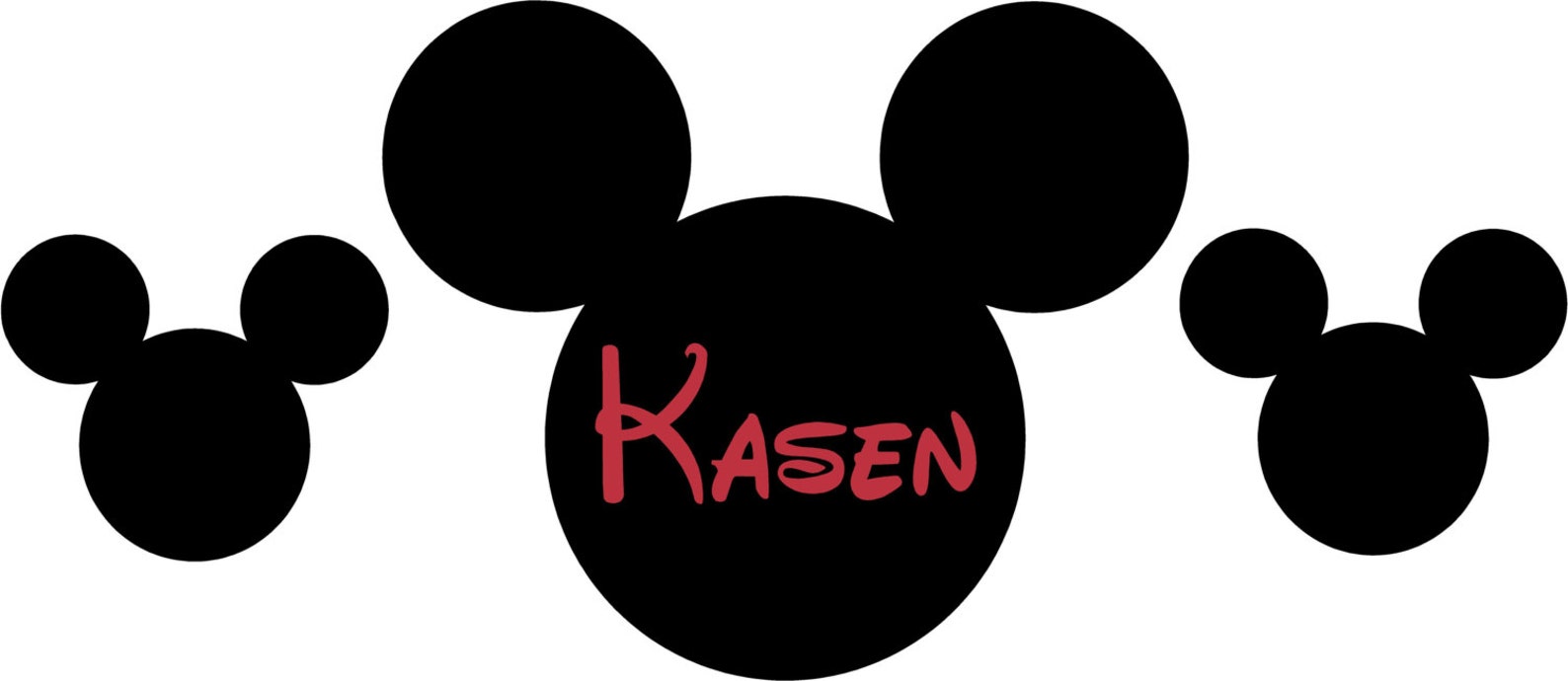 Mickey Mouse Ears Name PERSONALIZED 50x22 Vinyl Wall Lettering - Etsy