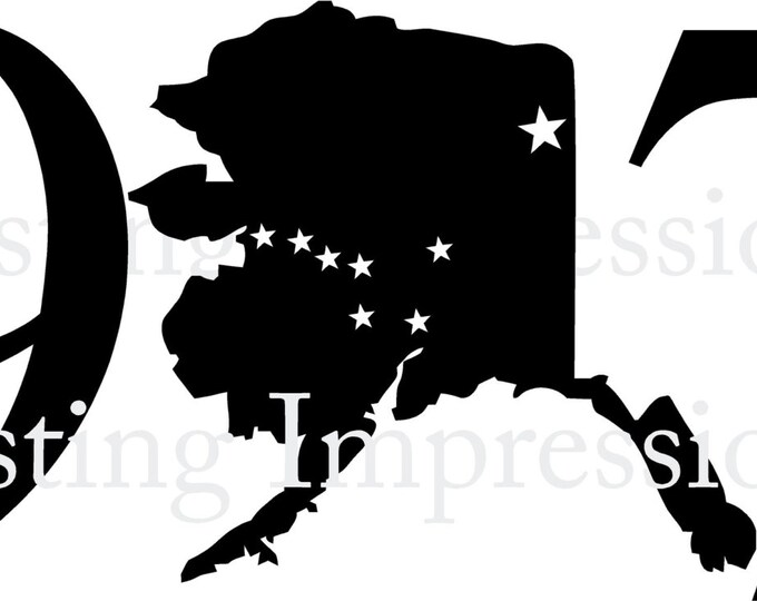 ALASKA 907 State Vinyl Decal Wall Lettering Words Quotes | Etsy