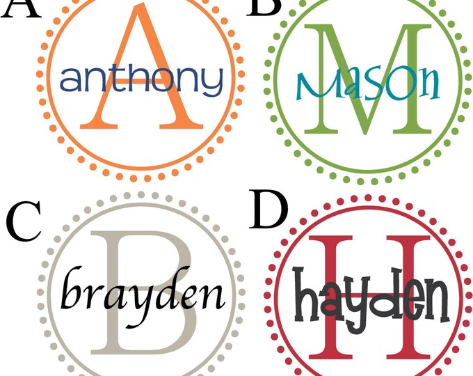 Monogram Name PERSONALIZED Initial 22x22 Vinyl Wall Lettering Words ...