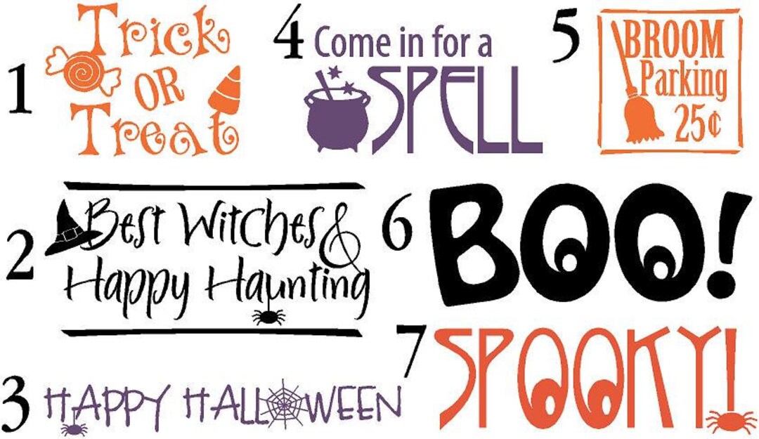 Halloween Fall Front Door Entry 20"long Sign Vinyl Wall Decal Sticker ...