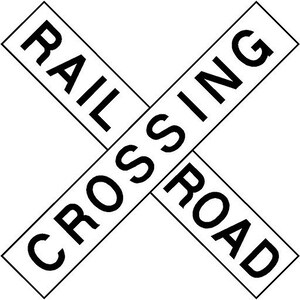Railroad Crossing Train Traffic Playroom 18x18 Vinyl Decor Wall ...