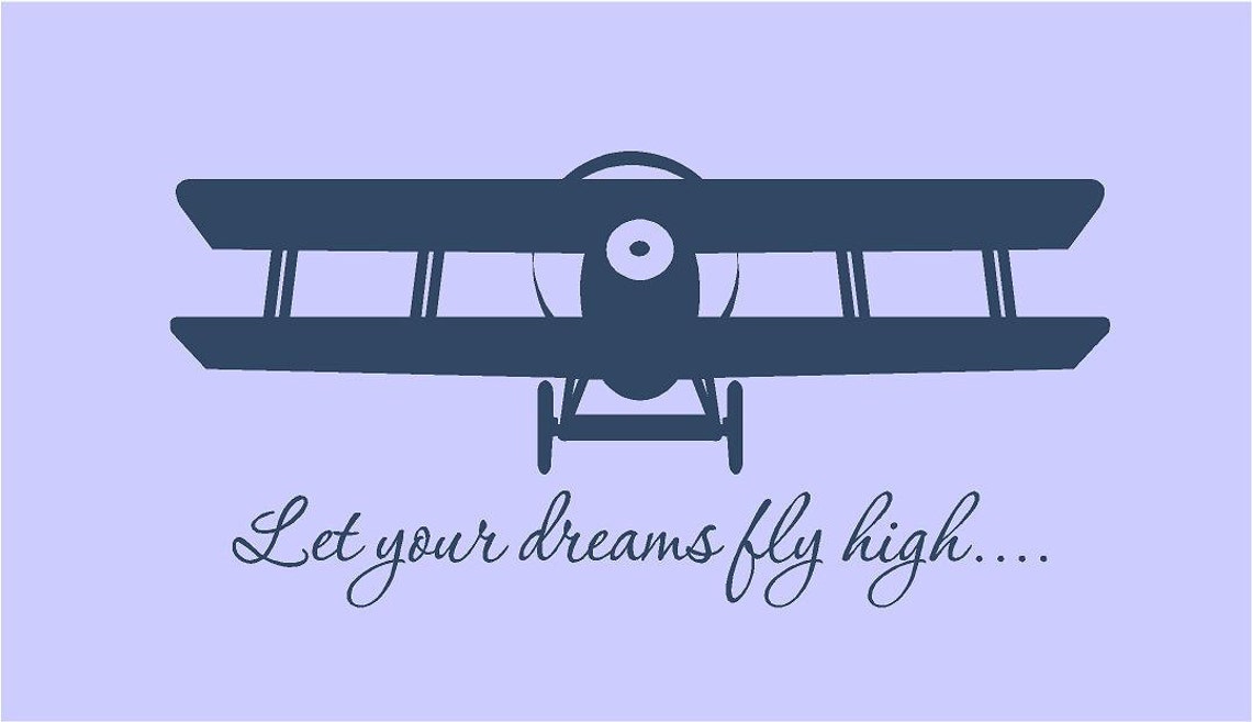 Let Your Dreams Fly High 45x22 Airplane Plane Vinyl Wall Decal - Etsy