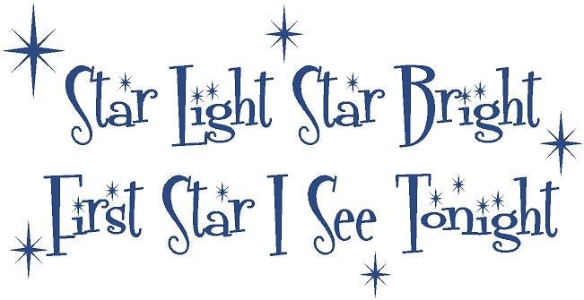 Star Light Star Bright First Star I See Tonight 36x18 Vinyl Wall Decal ...