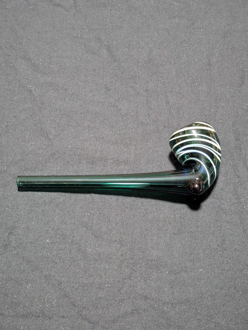 6-7" Teal Sherlock Glass Pipe: Caramel Stripe Gandalf Style - Etsy