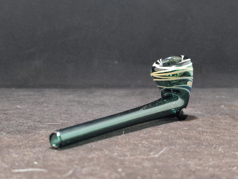 6-7" Teal Sherlock Glass Pipe: Caramel Stripe Gandalf Style - Etsy