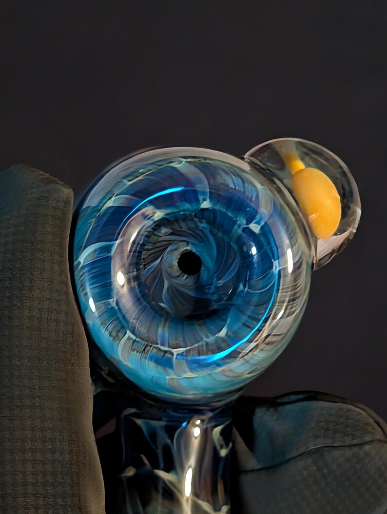Heady Blue Glass Hammer Pipe: Mushroom Marble, American Made - Etsy
