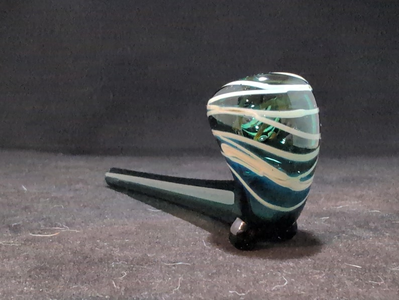 6-7" Teal Sherlock Glass Pipe: Caramel Stripe Gandalf Style - Etsy