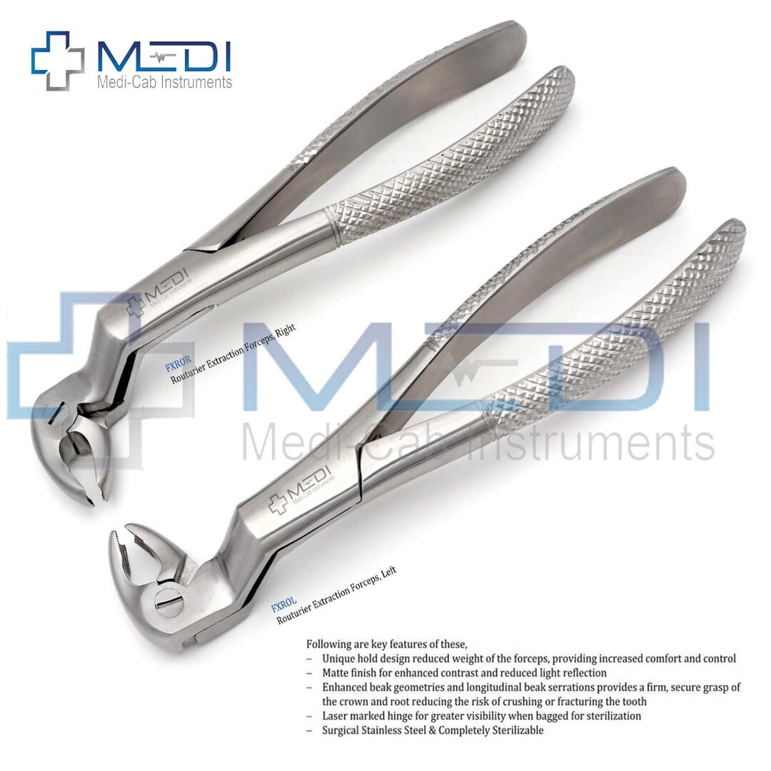 Dental Lower Molars Wisdom Teeth Extracting Roturier Forceps Set of 2 ...