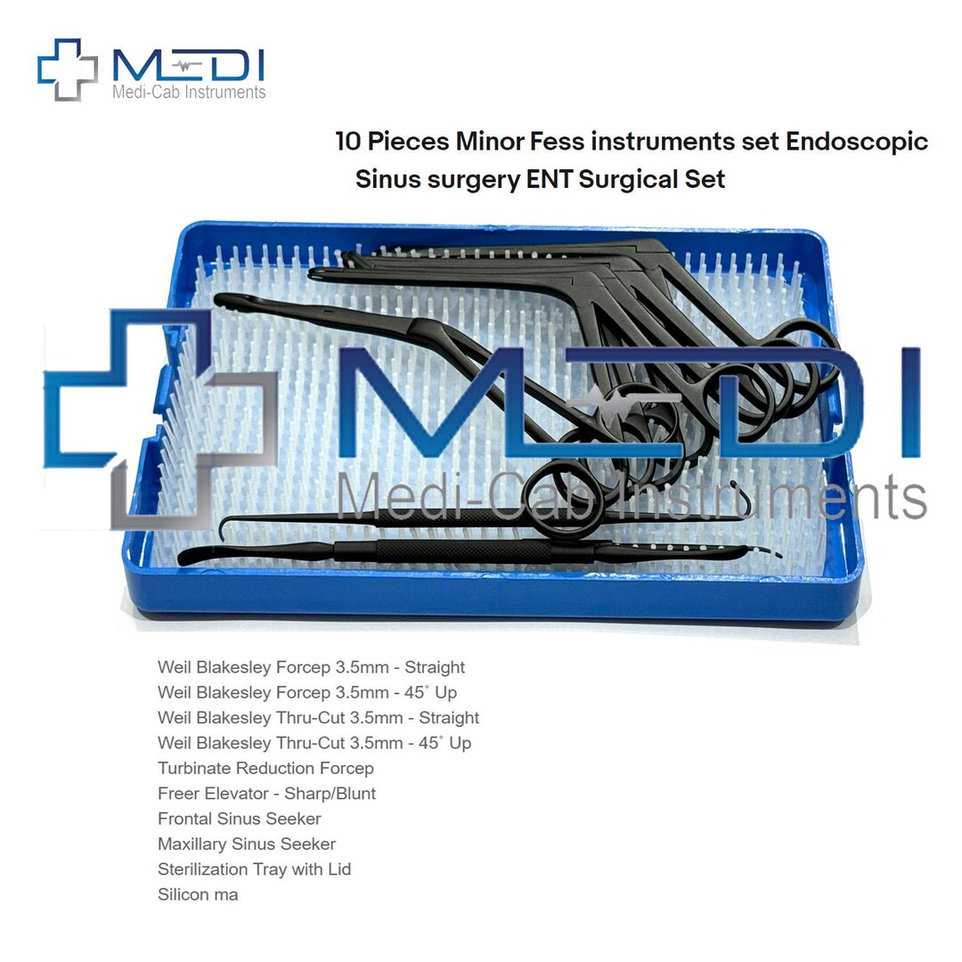 10 Pieces Minor Fess Instruments Set Endoscopic Sinus Surgery ENT ...