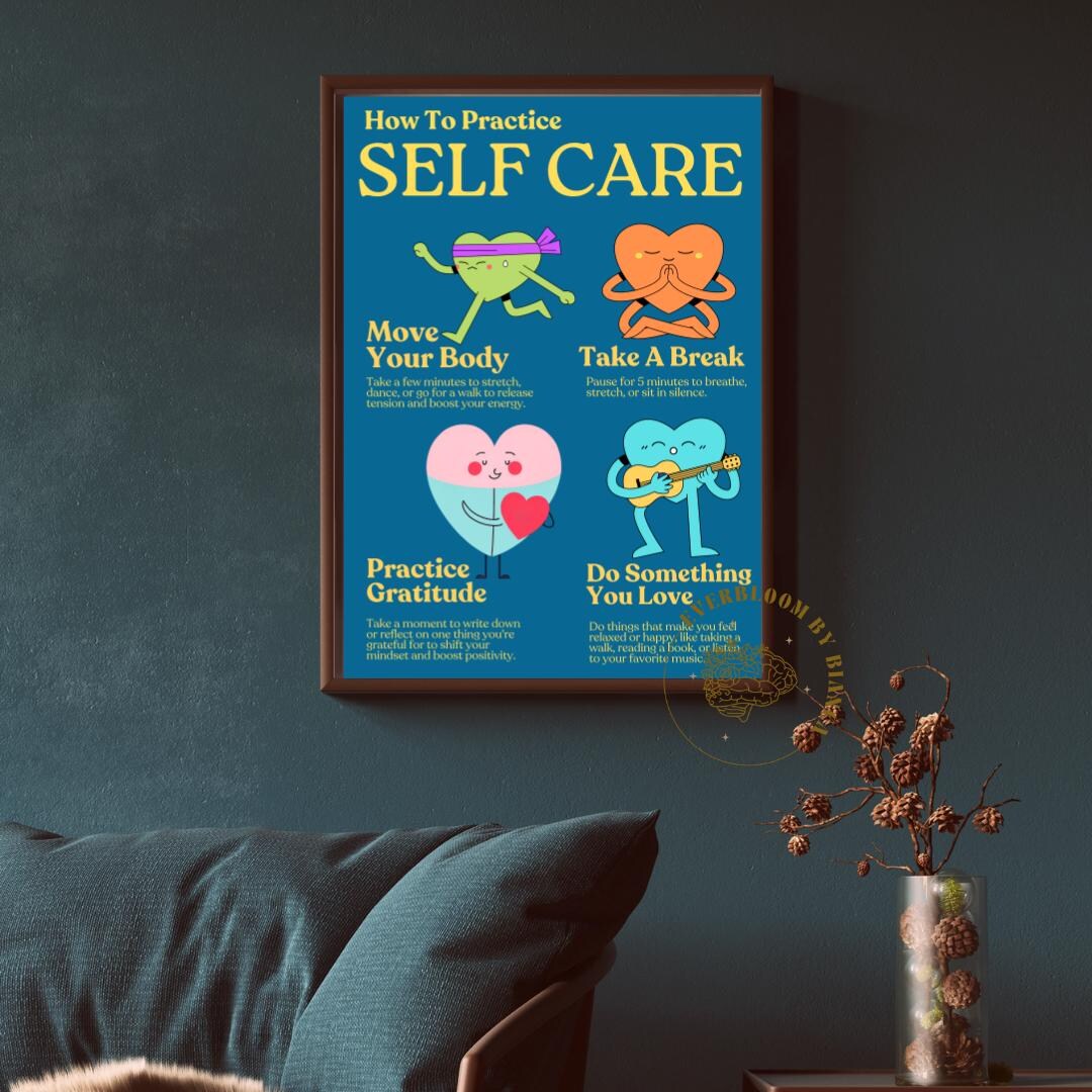 Self Care Guide Poster | Mental Health Art (digital Download) - Etsy