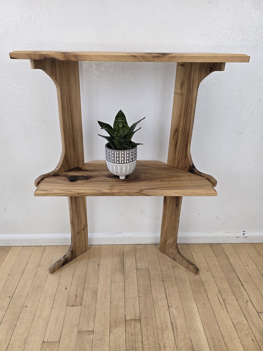 Rustic Wood Wall Shelf – Handmade Floating Shelves With Staggered ...