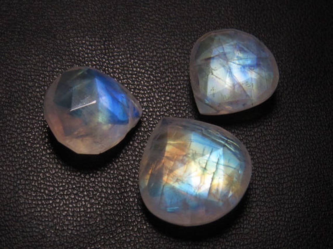 Rainbow Moonstone AAAAAA High Quality So Gorgeous Faceted | Etsy