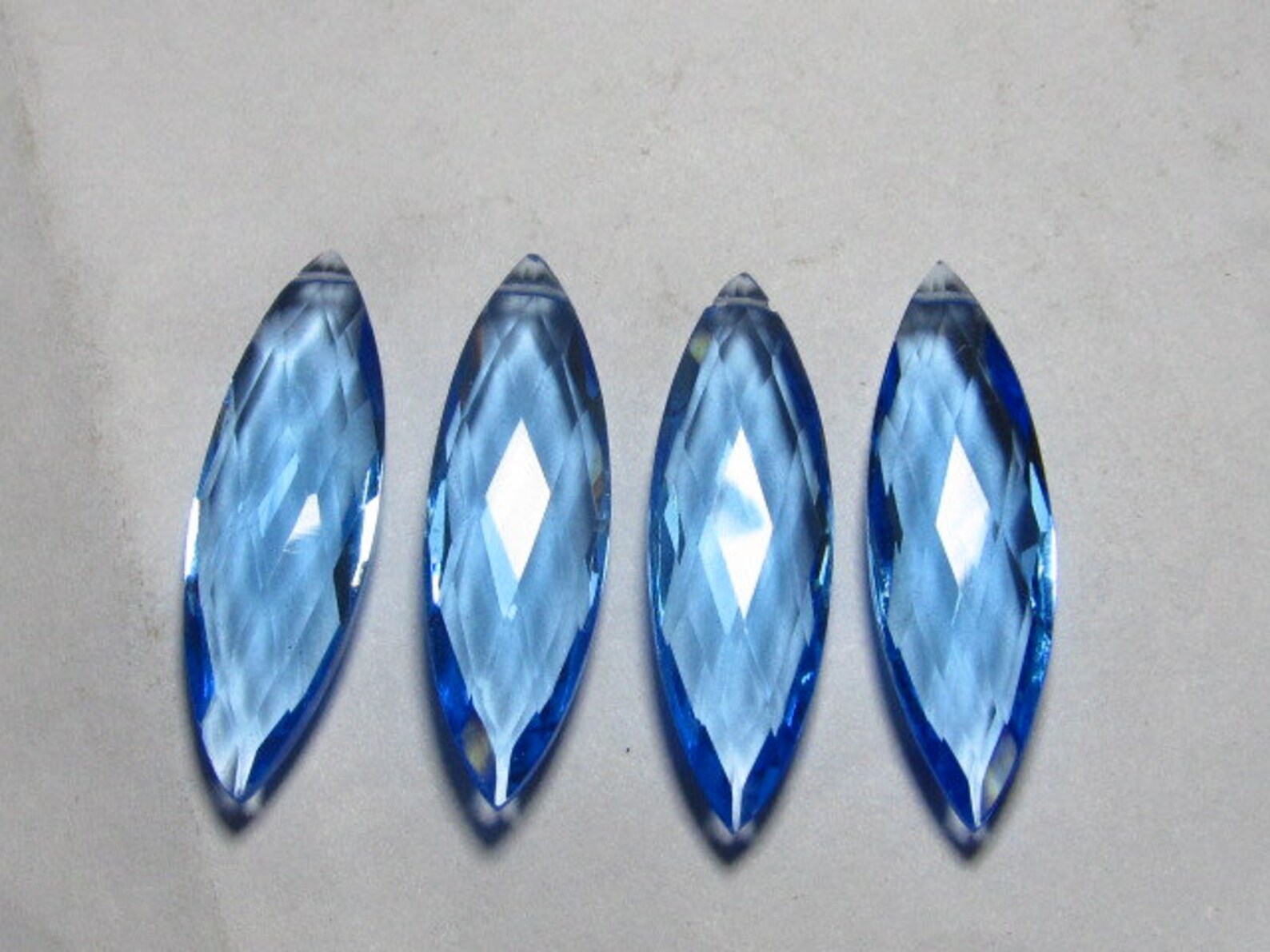 2 Matched Pair Super Sparkle Sky Blue Topaz Colour QUARTZ | Etsy