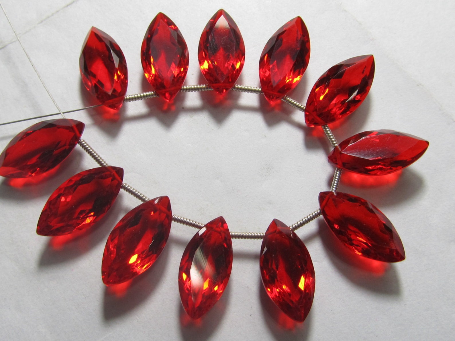 5 Matched Pairs RED ORANGE QUARTZ Super Sparkle Fine Cut | Etsy