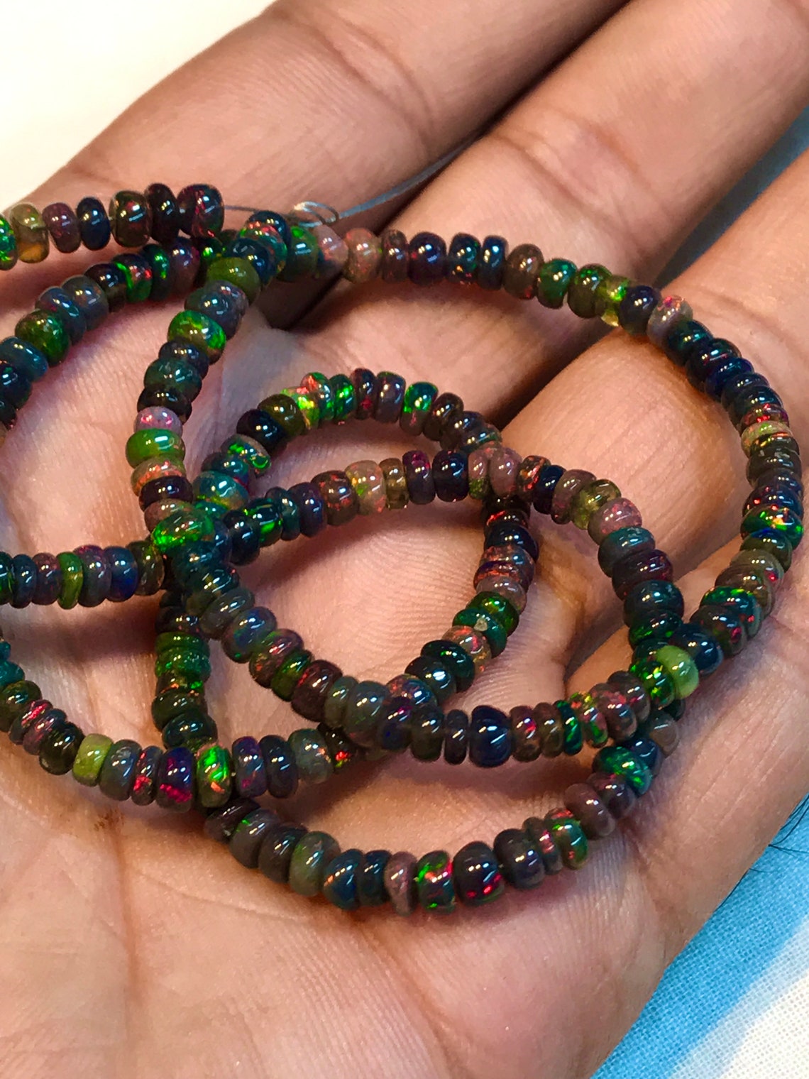 Black Welo Ethiopian Opal 16 Inches Long Gorgeous Nice | Etsy