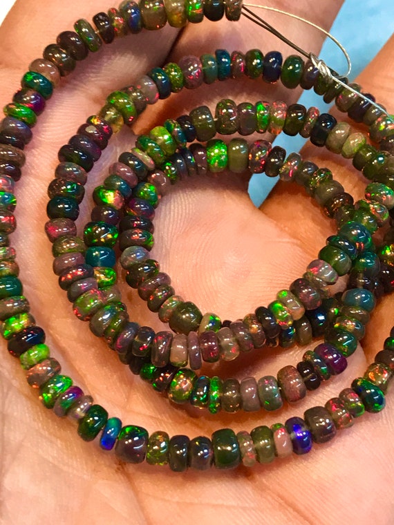 Black Welo Ethiopian Opal 16 Inches Long Strand Gorgeous | Etsy
