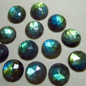 13 Pcs Lot huge Size 20x20 Mm Round Rose Cut LABRADORITE Cabochon ...