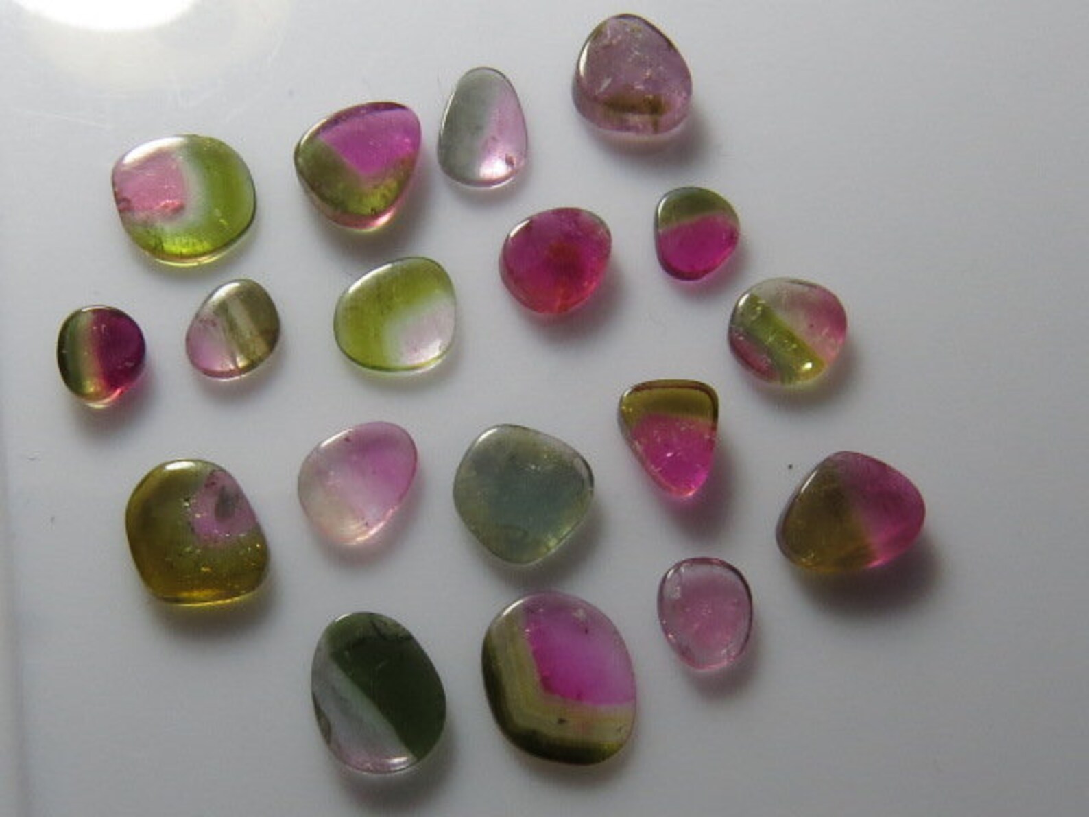 TOURMALINE Bio Color Watermelon Mix Smooth Polished Slices - Etsy