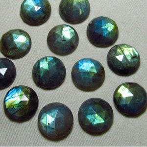 13 Pcs Lot huge Size 20x20 Mm Round Rose Cut LABRADORITE Cabochon ...