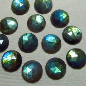 13 Pcs Lot huge Size 20x20 Mm Round Rose Cut LABRADORITE Cabochon ...