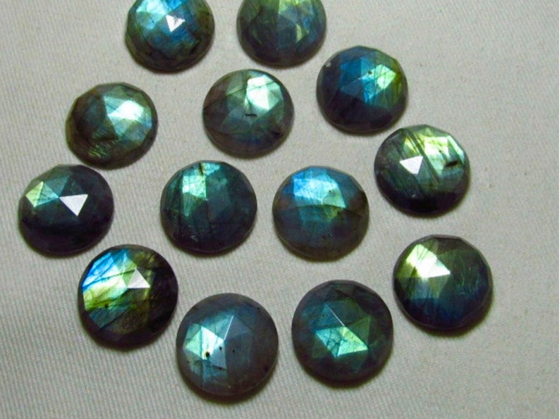 13 Pcs Lot huge Size 20x20 Mm Round Rose Cut LABRADORITE | Etsy