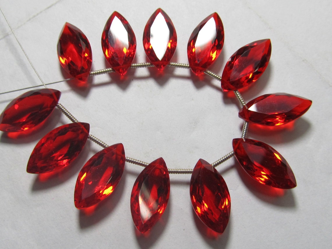 5 Matched Pairs RED ORANGE QUARTZ Super Sparkle Fine Cut | Etsy