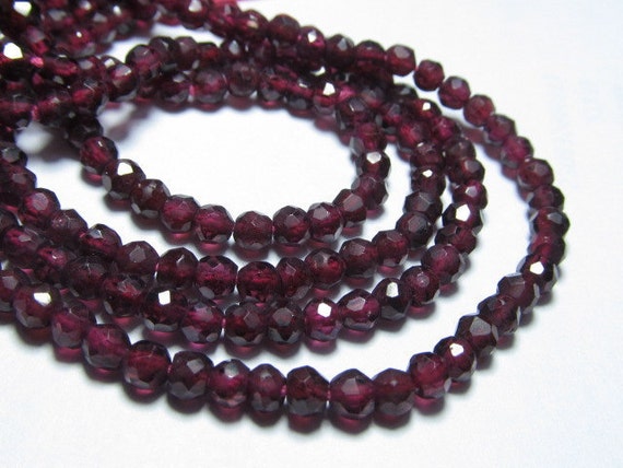 14 Inches Gorgeous Red Garnet Micro Faceted Round Ball Beads - Etsy