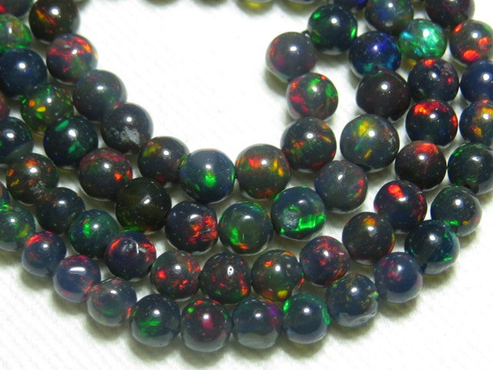 Black Welo Ethiopian Opal 16 Inches Top Grade Quality | Etsy