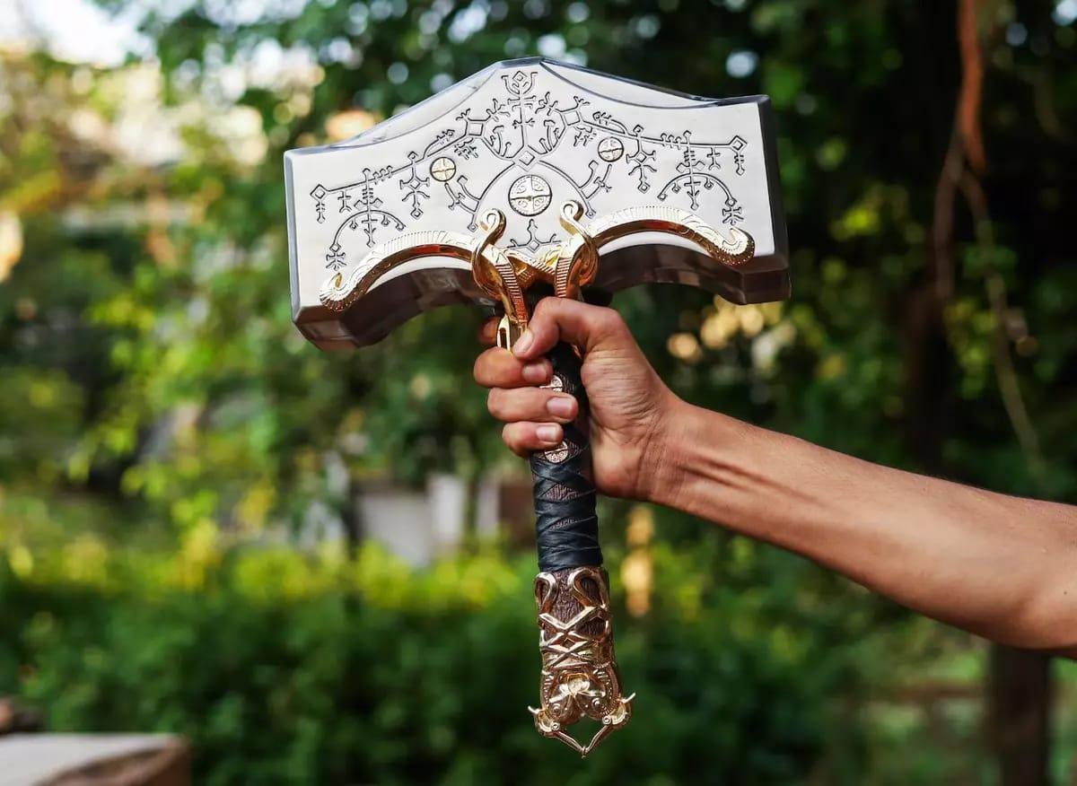God of War Thor's Hammer Cosplay Prop Ragnarok Mjolnir Movie Game ...