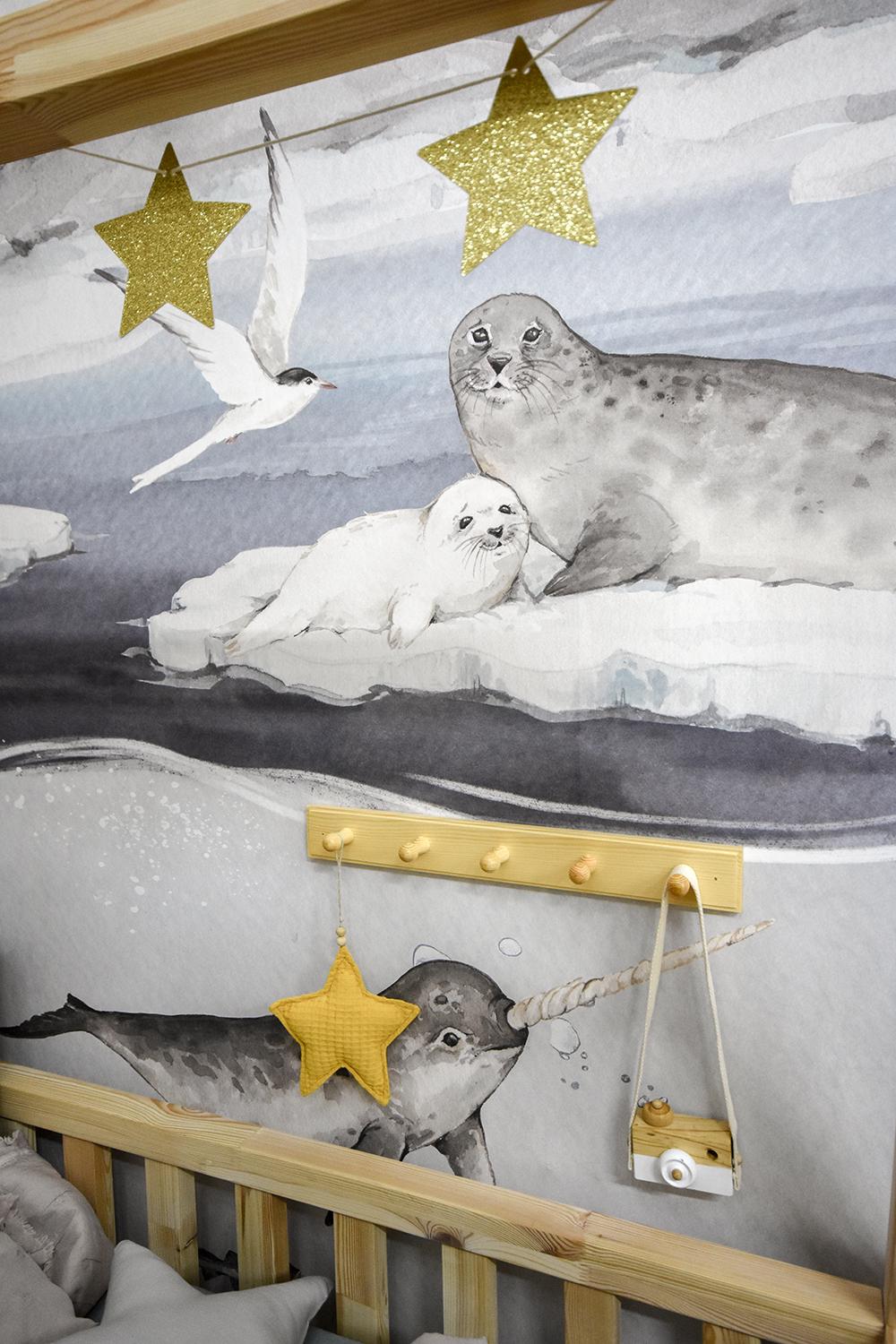 Arctic Animals Wallpaper Mural - Hand-painted Polar Wildlife ...
