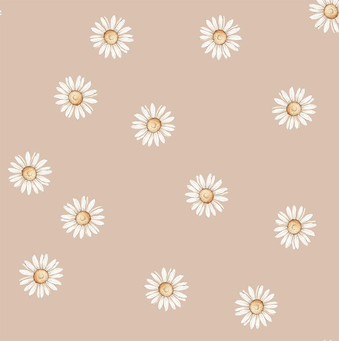 Wallpaper Sample 25x75 Cm - Nude Daisy Wallpaper - Etsy UK