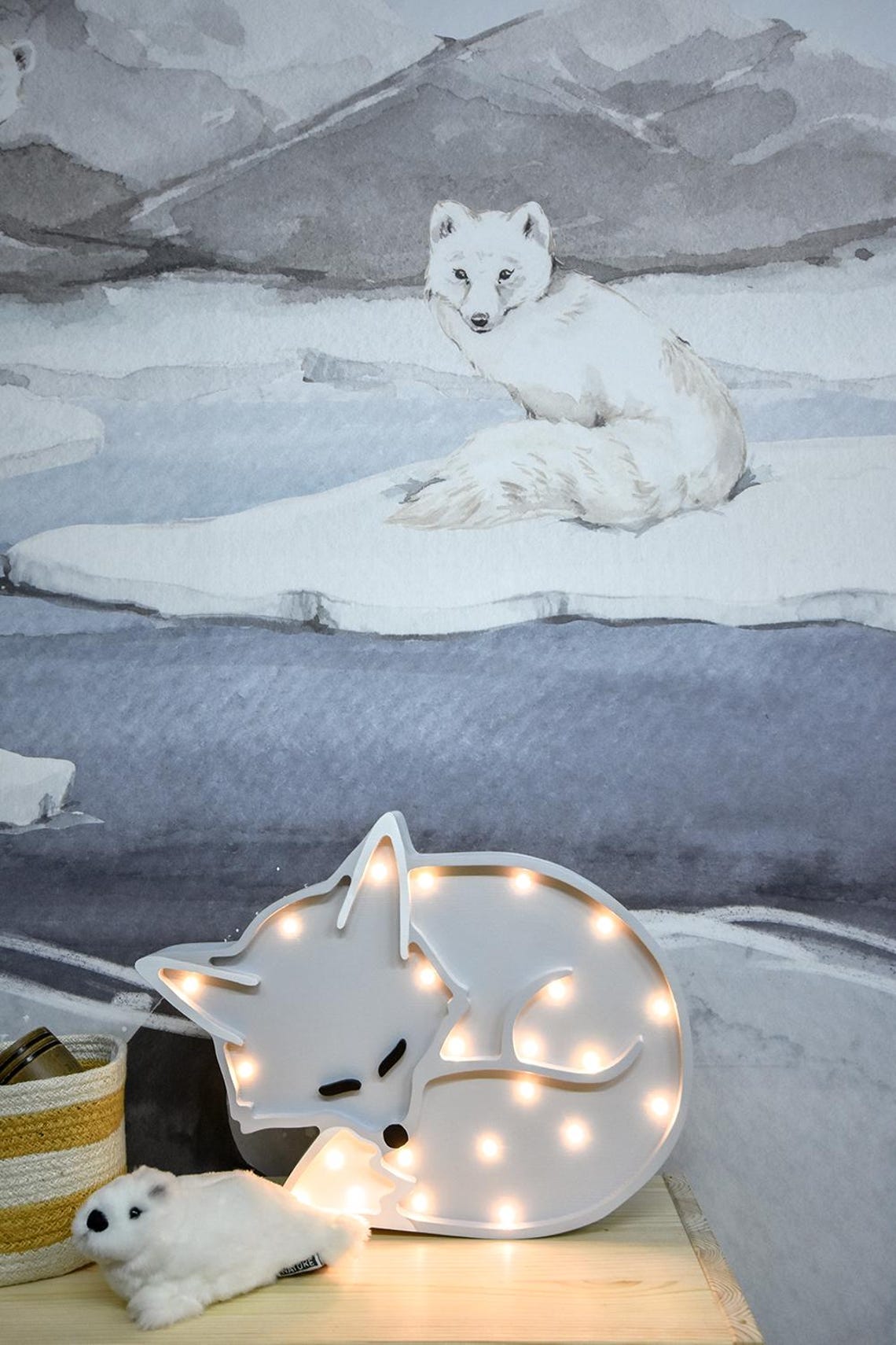 Arctic Animals Wallpaper Mural - Hand-painted Polar Wildlife ...