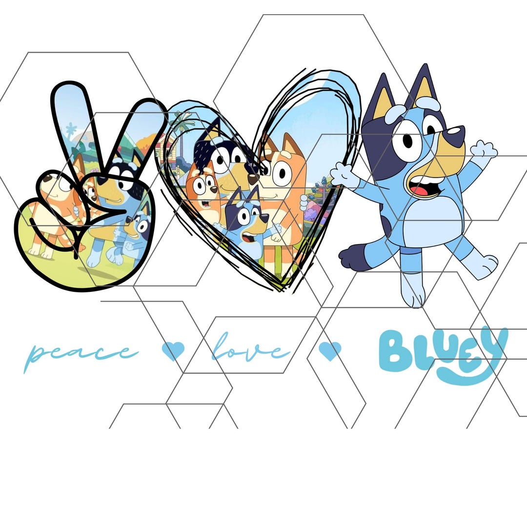 Bluey, Peace & Love, Digital Download - Etsy Canada