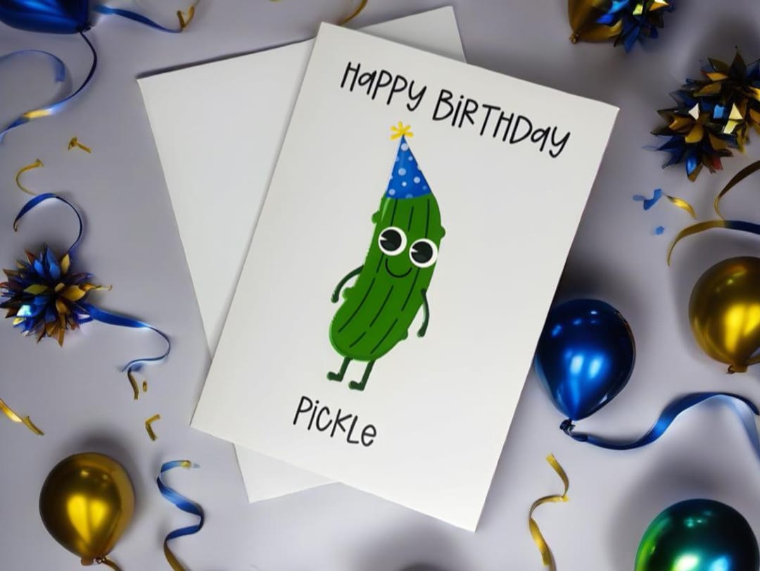 Funny Pickle Birthday Card: Pun Greeting Card - Etsy