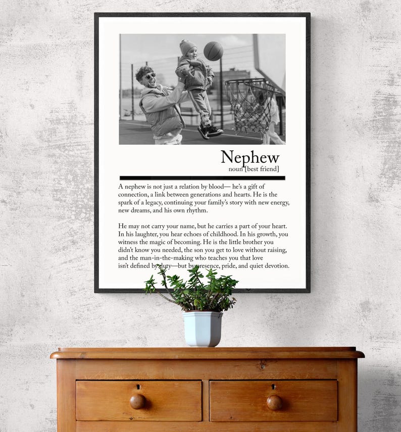 Personalized Nephew Definition Print With Custom Photo | Heartfelt Gift ...