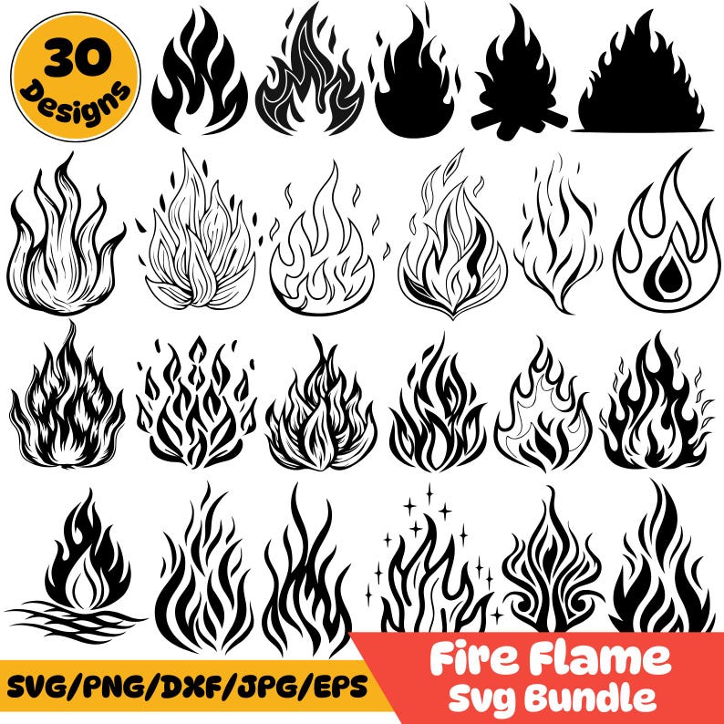 Fire Svg Bundle, Fire Flames Svg, Flames Frame Svg, Fire Png, Fire Svg ...