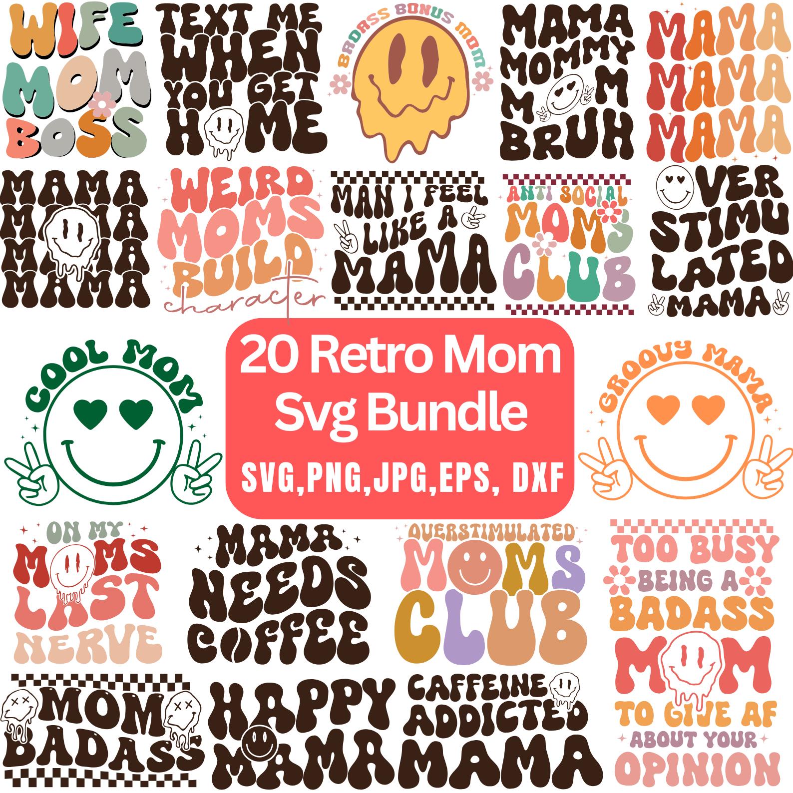 Retro Mom SVG Bundle, Groovy Mama SVG, Funny Mom Life Quotes, Boho ...