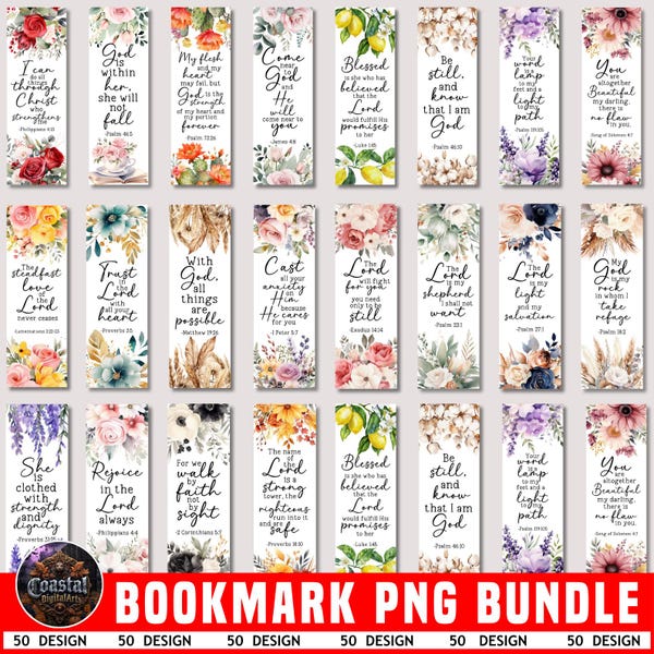 Floral Bookmarks - Etsy