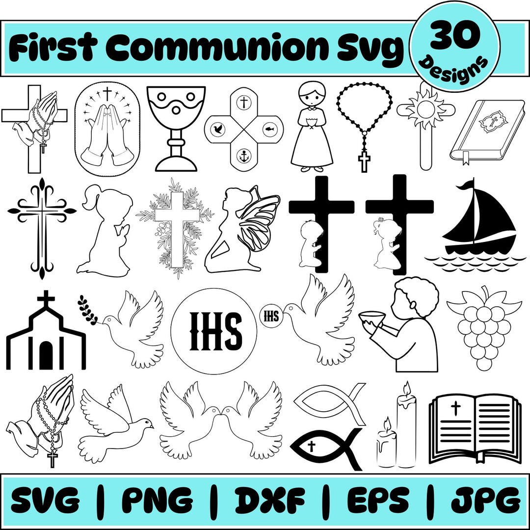 First Communion Svg Bundle, Cross Svg, Communion Clipart, File Svg ...