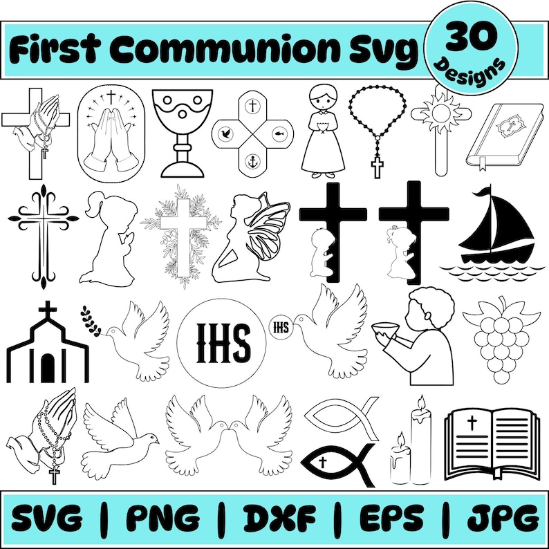 First Communion Svg Bundle, Cross Svg, Communion Clipart, File Svg ...