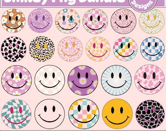 Smiley Face Bundle PNG, Pink Smiley Png, Smiley Sublimation Png ...