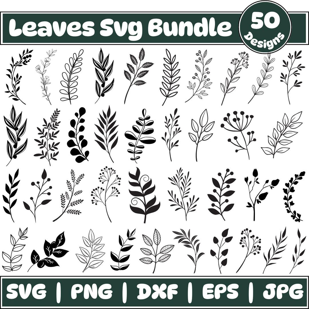 Leaves Svg Bundle, Leaves Svg, Leaf Svg, Branch Svg, Wedding Leaves ...
