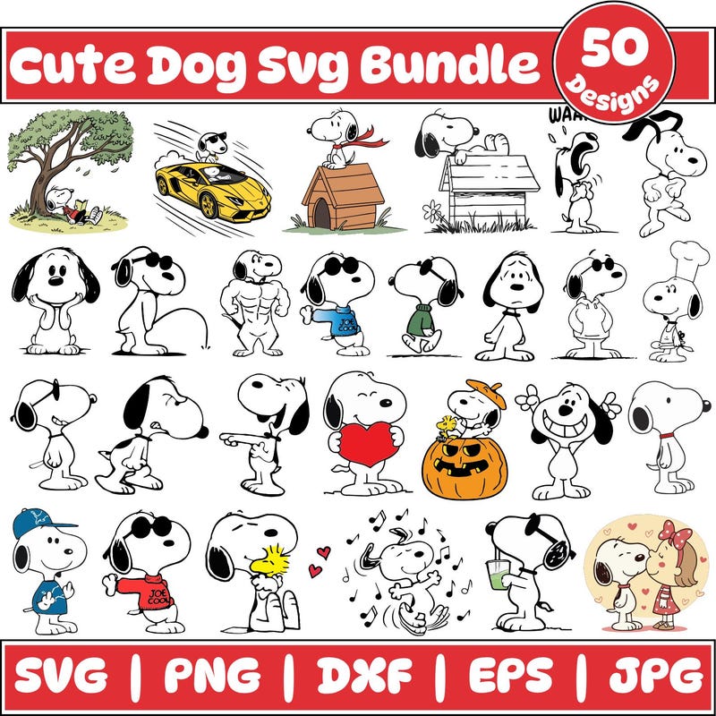 Snoopy Svg - Etsy