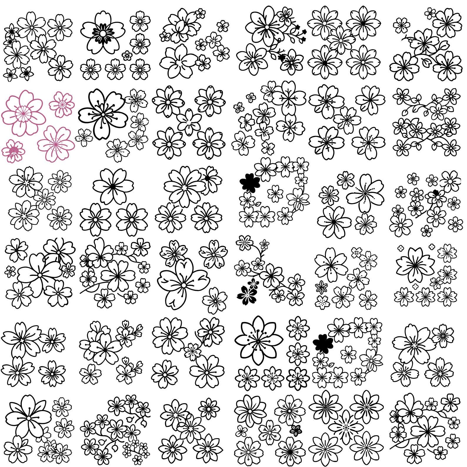 Cherry Blossom Svg Bundle, Sakura Flower Png, Sakura Svg, Floral Svg ...