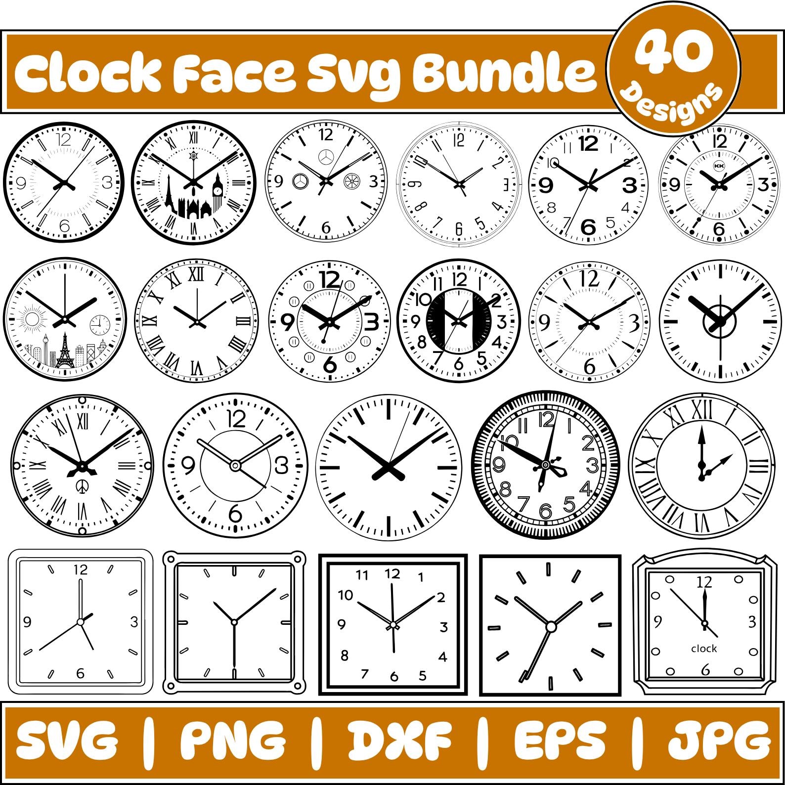 Clock Face SVG Bundle: DIY Clock Designs (digital File) - Etsy