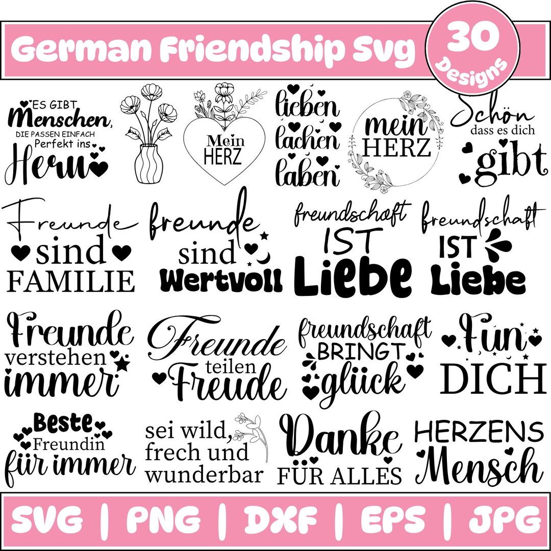 German Friendship Svg Bundle, Friendship Design, German Quotes ...
