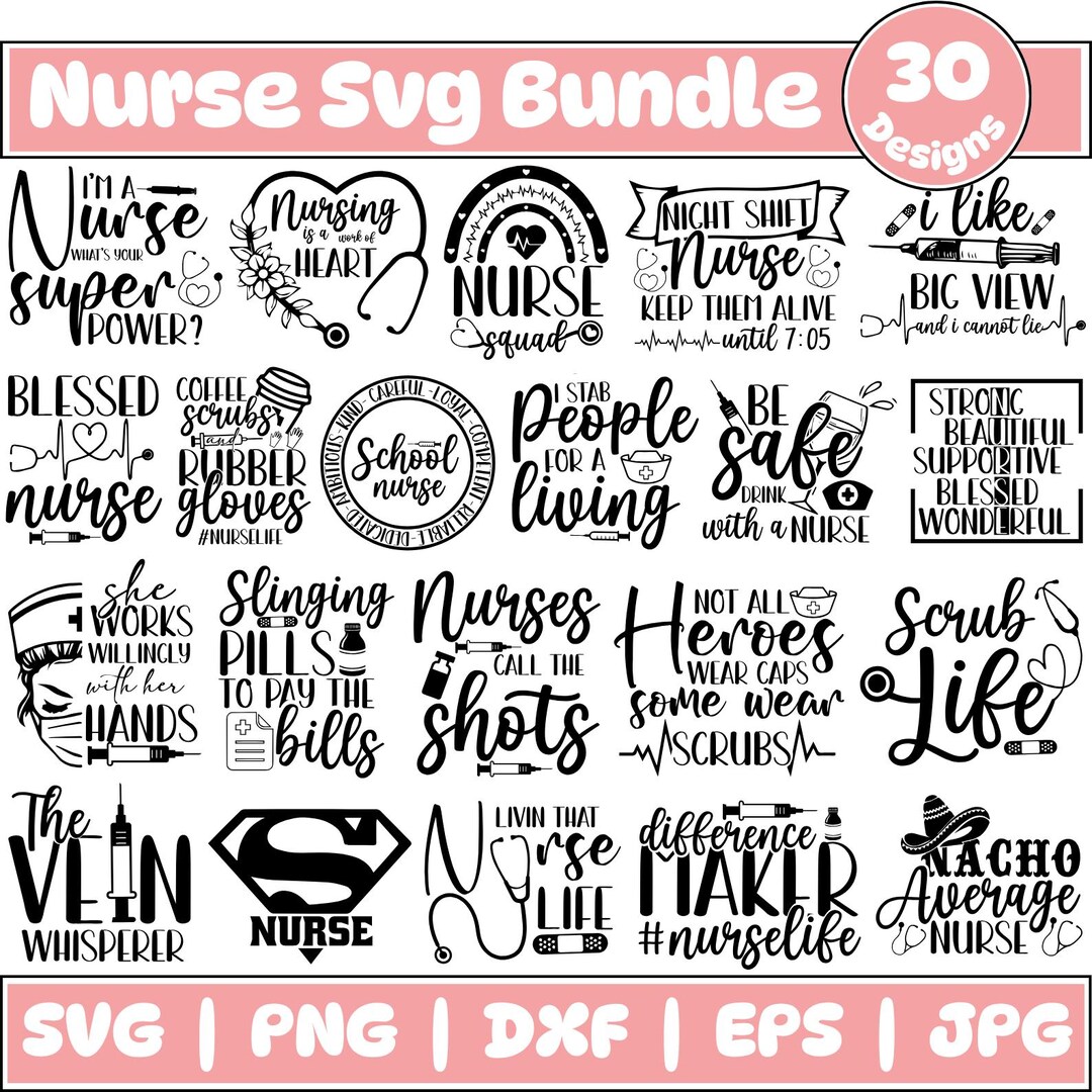 Nurse Svg Bundle, Medical Svg, Stethoscope Svg, Nursing Svg, Caduceus ...