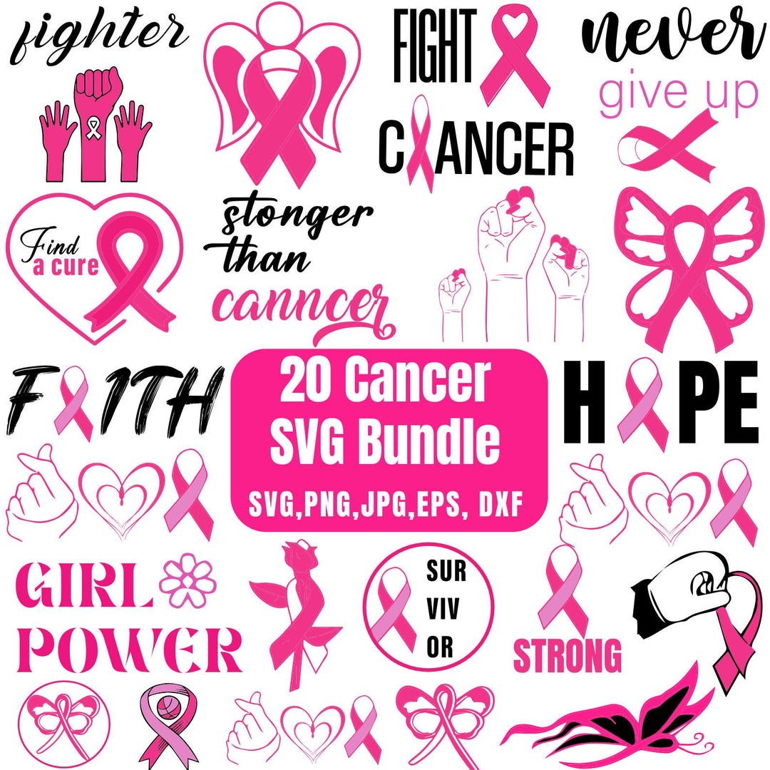 Breast Cancer Awareness Svg, Cancer Ribbon Svg, Pink Ribbon Cut File ...